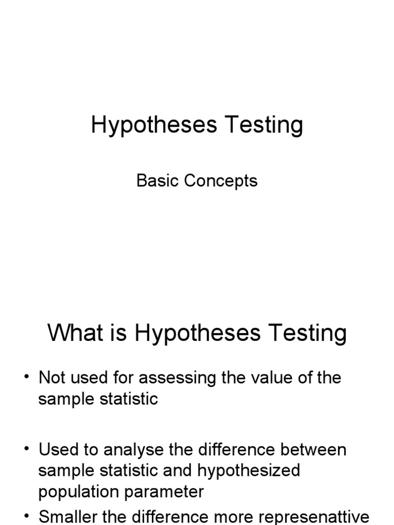 Hypotheses Testing: Basic Concepts | Download Free PDF | Statistical ...