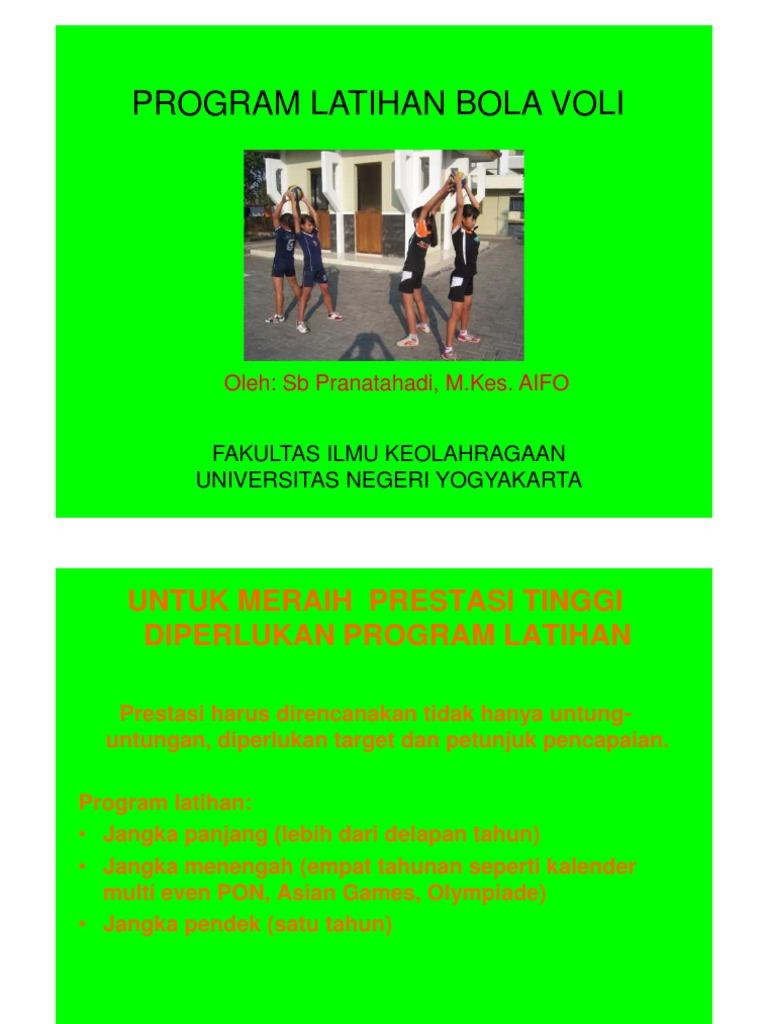 Program Latihan Bola Voli PDF | PDF