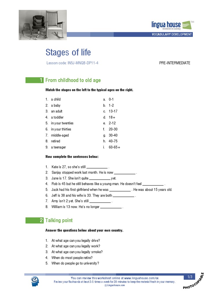 Stages of Life: Lingua House Lingua House | PDF | Leisure