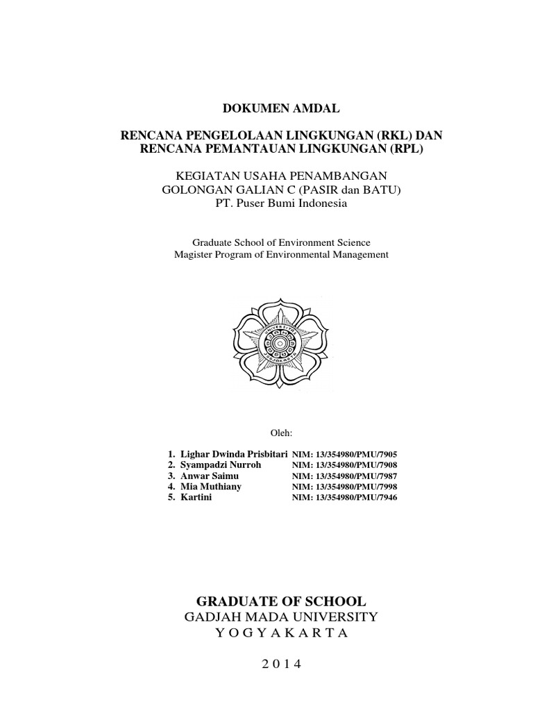 RKL-RPL Penambangan Pasir & Batu | PDF