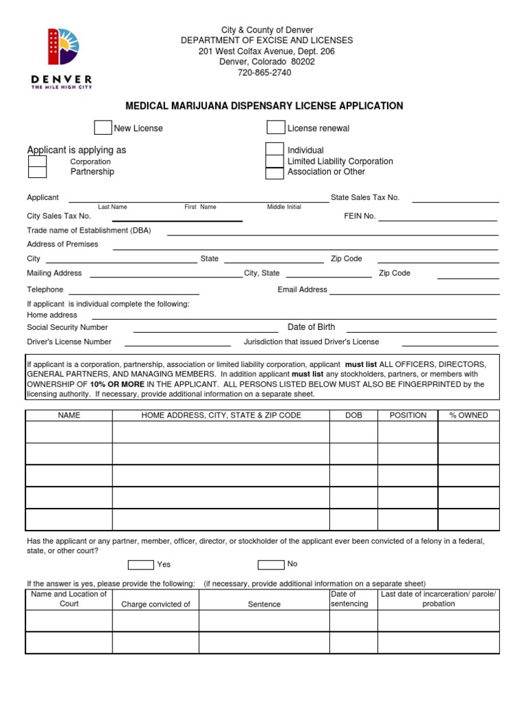 Denver License Application | PDF | Landlord | Lease