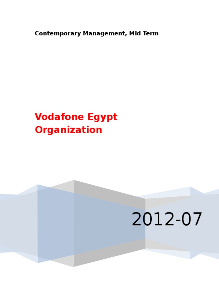 Vodafone Organization | PDF | Economies | Business