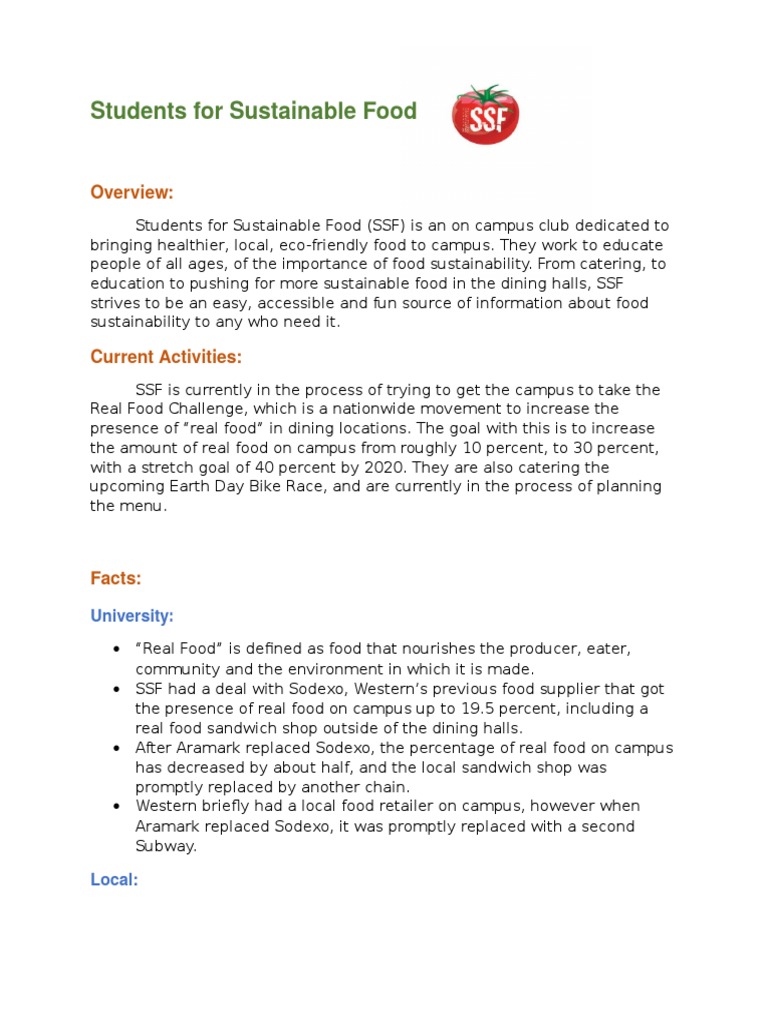 Sustainable Food Initiatives at WWU | PDF | Sustainability | Agriculture
