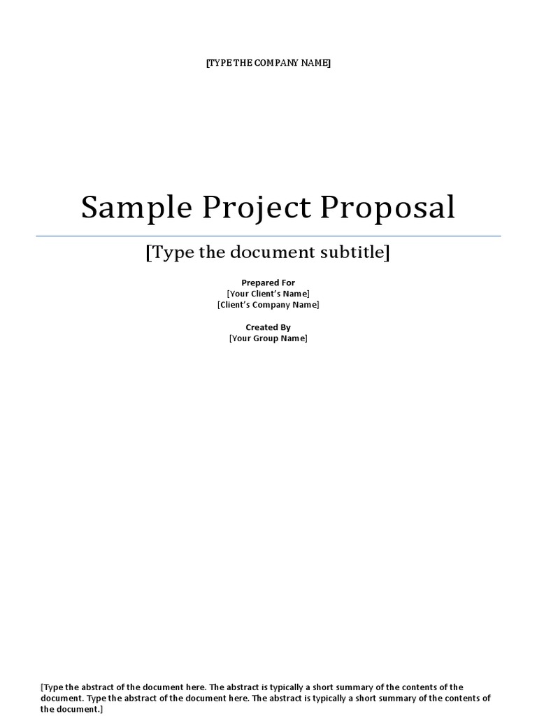 Sample Project Proposal | Abstract (Summary) | Websites
