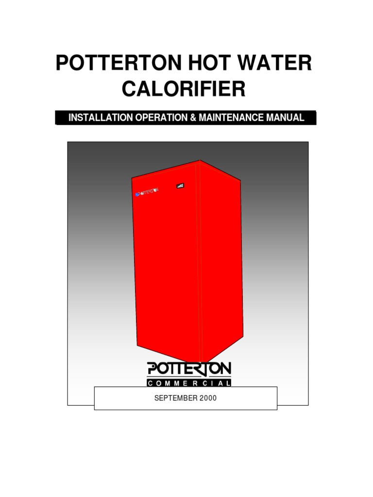 Calorifier Manual | PDF | Water Heating | Tap (Valve)