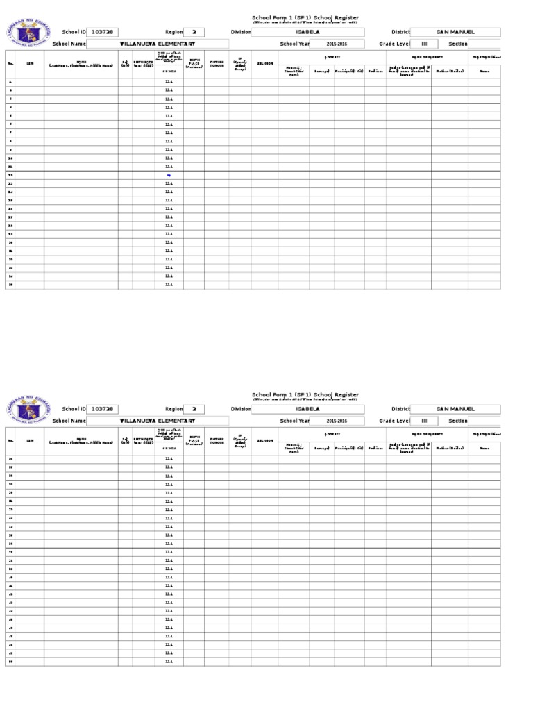 K-12 Modified School Forms - Final - Provided With Formulas | PDF ...