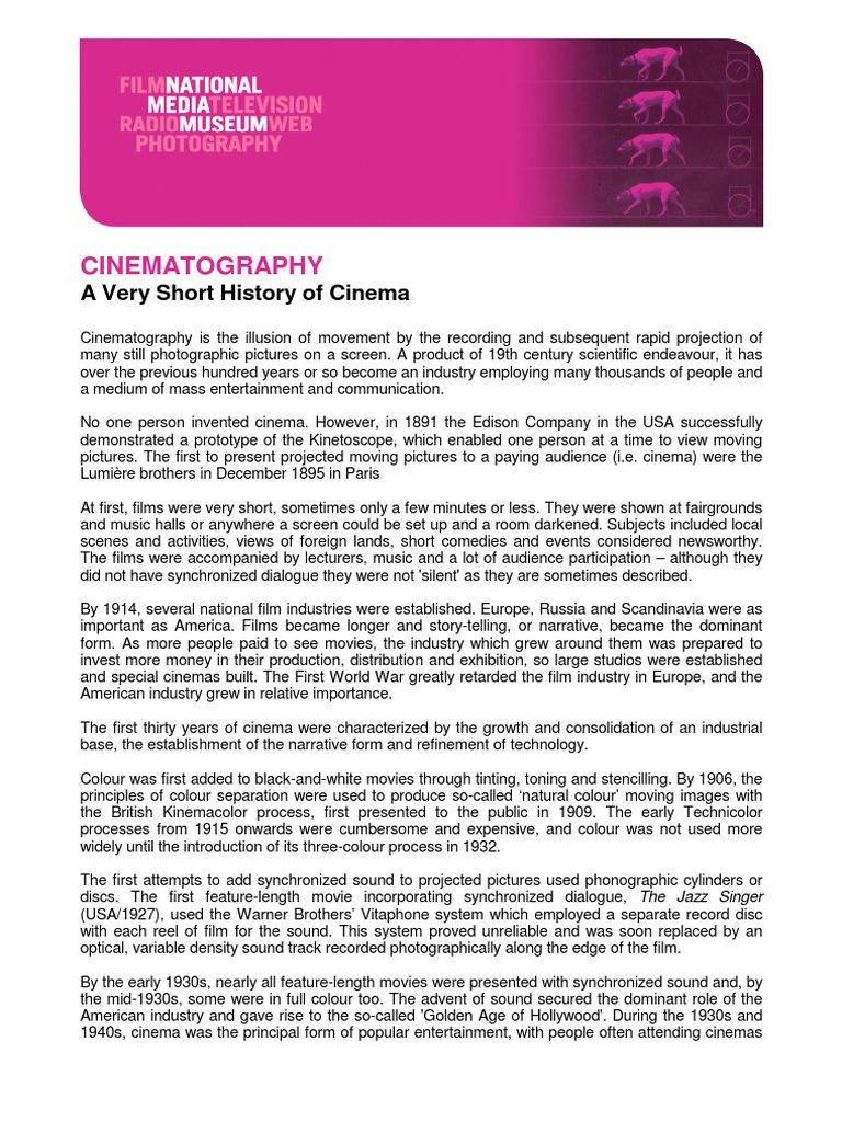 Cinematography: Cinema's Evolution | PDF | Movie Theater | Film And ...
