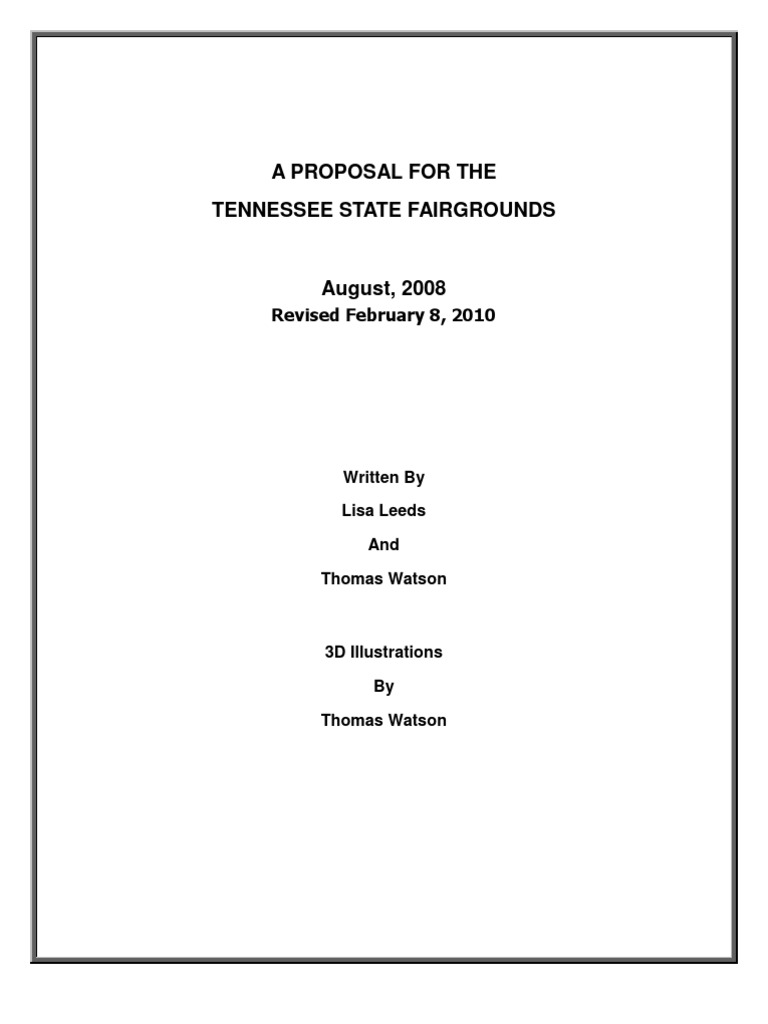 A Proposal For The Tennessee State Fairgrounds: Revised February 8 ...
