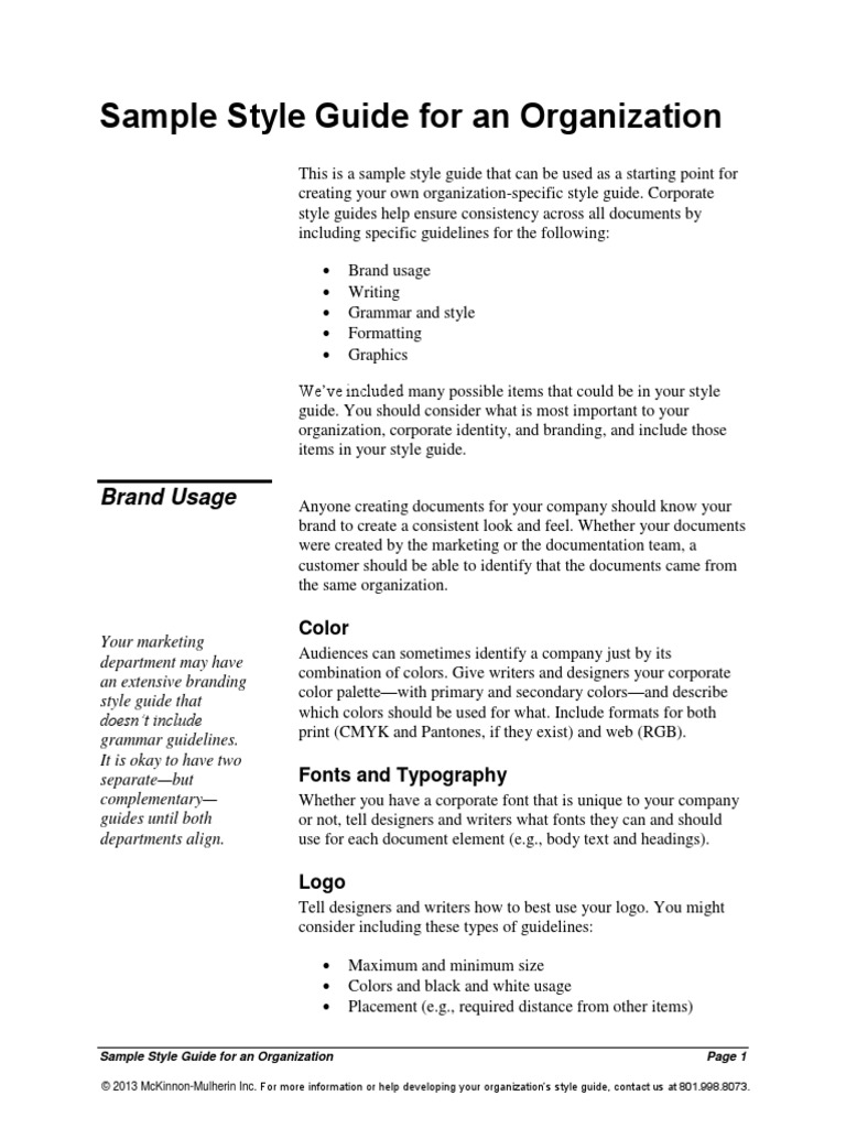 Sample Style Guide | PDF | Page Layout | Comma