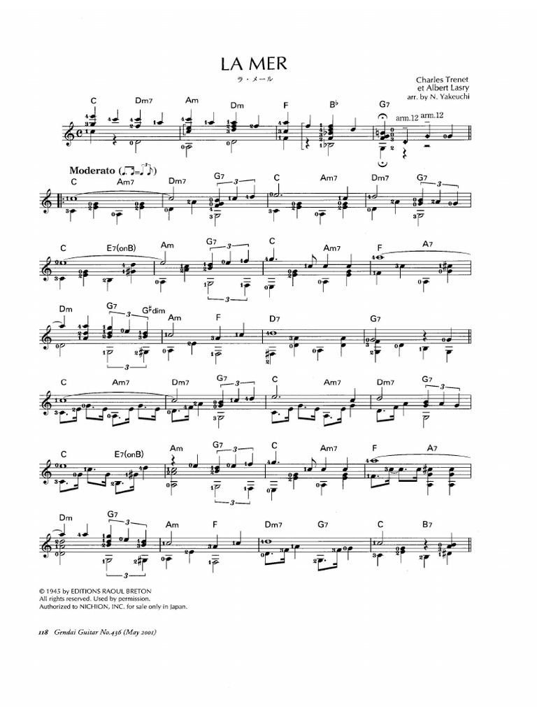 Charles Trenet Et Albert Lasry - La Mer Arr by | PDF