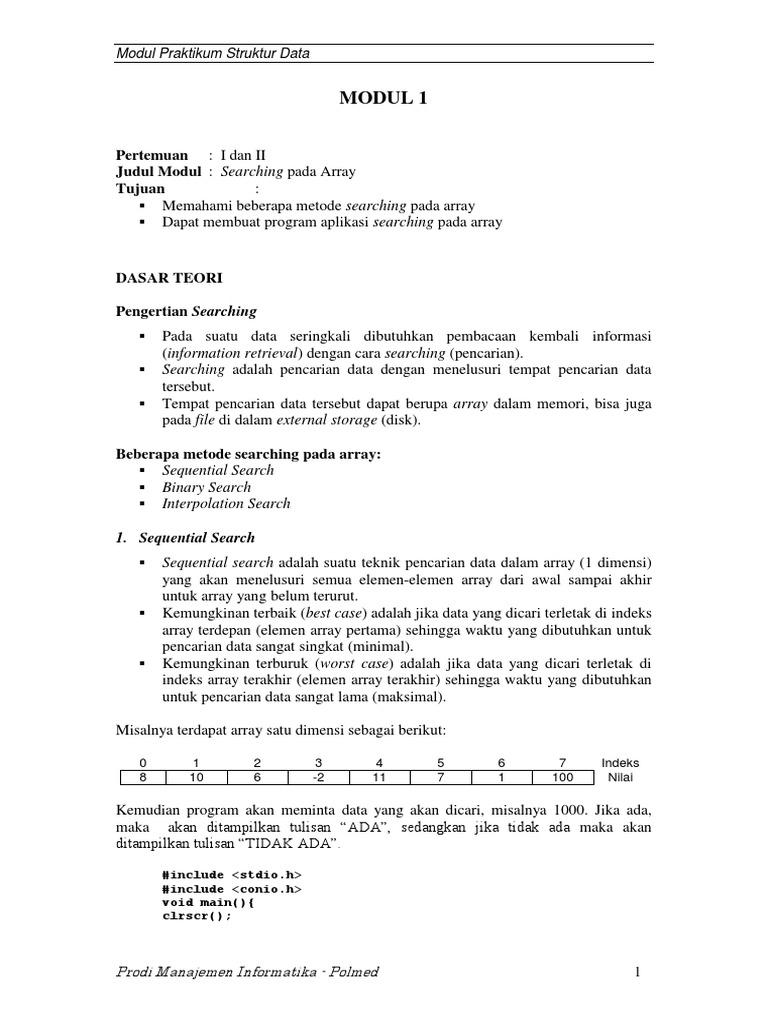 Modul Searching Array | PDF