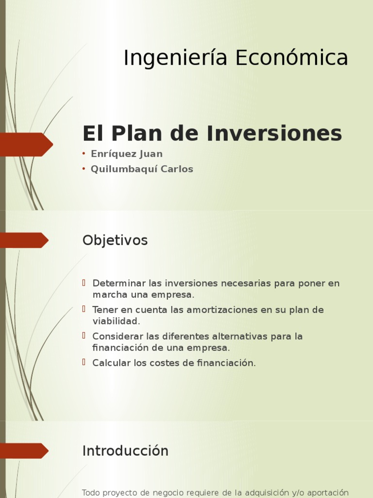 El Plan de Inversiones | Inversiones | Beneficio (economía)
