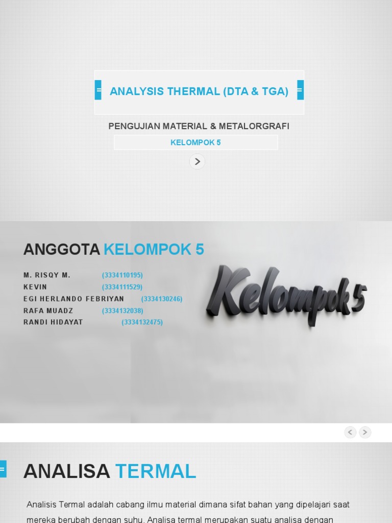Analys Thermal (DTA & TGA) | PDF | Metode & Bahan Ajar
