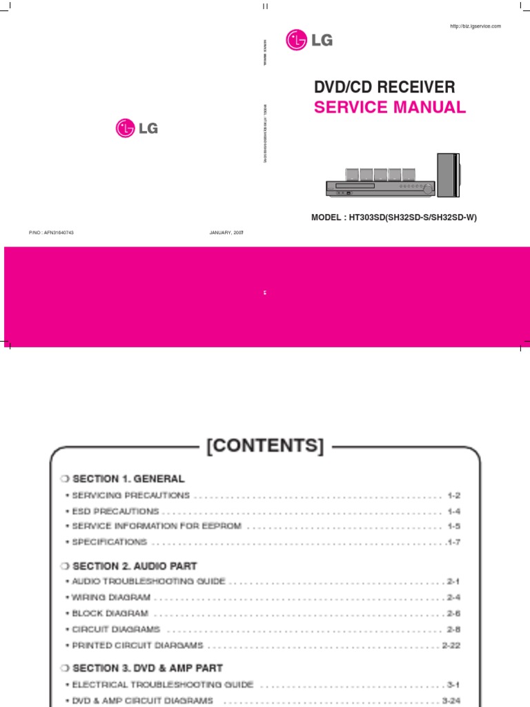 LG ht-303 sh32sd-s W | PDF | Electrostatic Discharge | Loudspeaker
