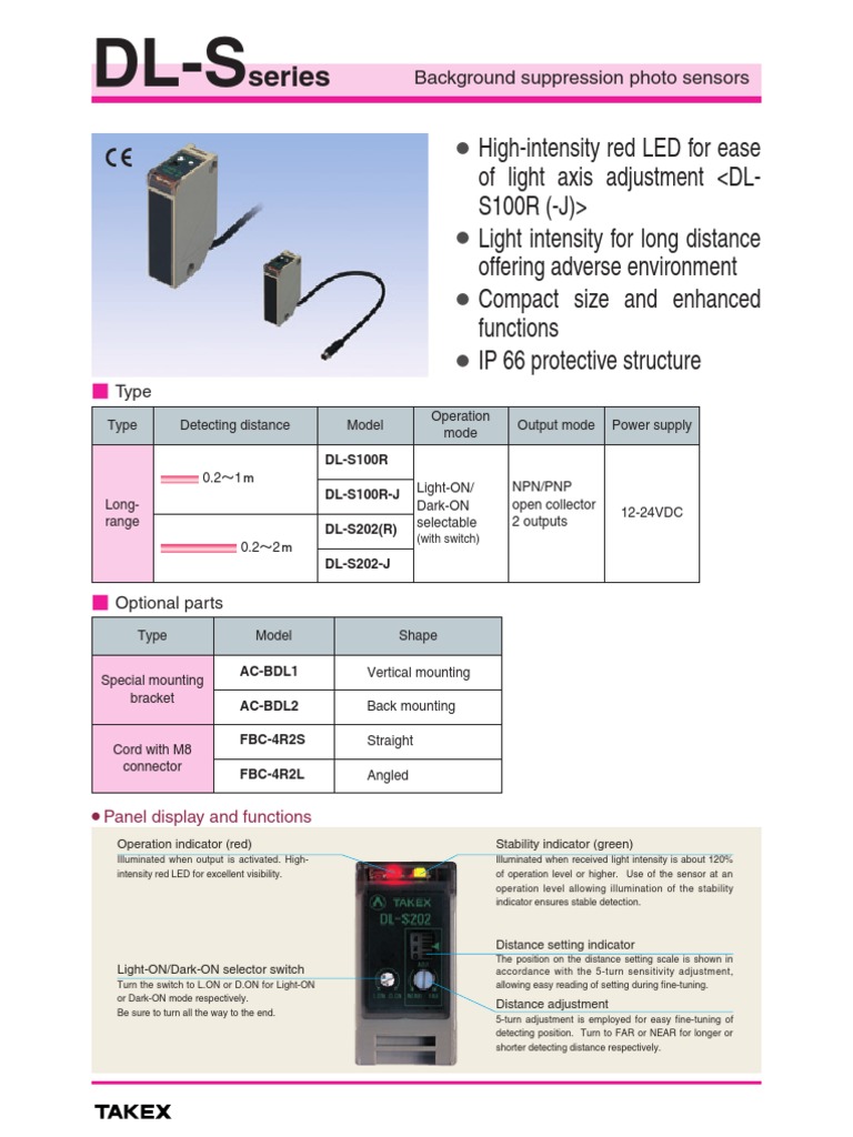 Takex DL-S100R Data Sheet | PDF | Light Emitting Diode | Bipolar Junction Transistor