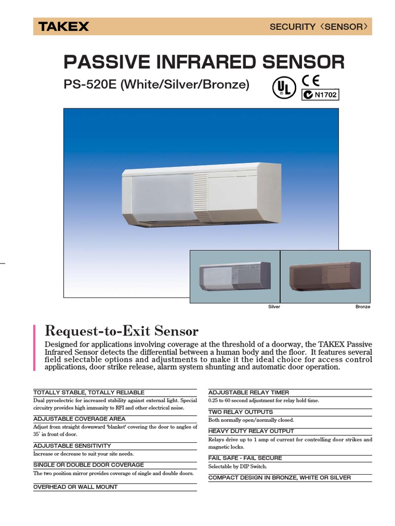 Takex PS-520W Data Sheet | PDF | Relay | Door