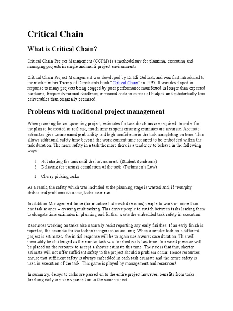 Critical Chain Project Management Guide | PDF | Computers