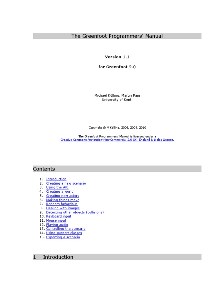 The Greenfoot Programmers | PDF | Class (Computer Programming) | Application Programming Interface