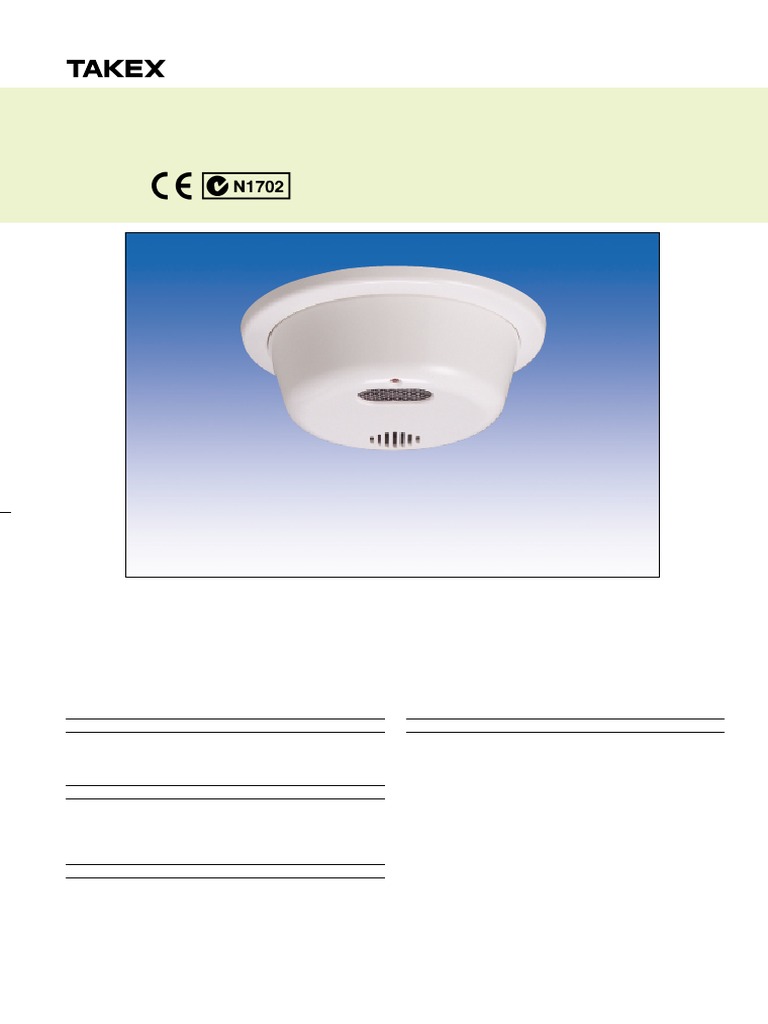 Takex FS-1000E Data Sheet | PDF | Security Alarm | Electricity