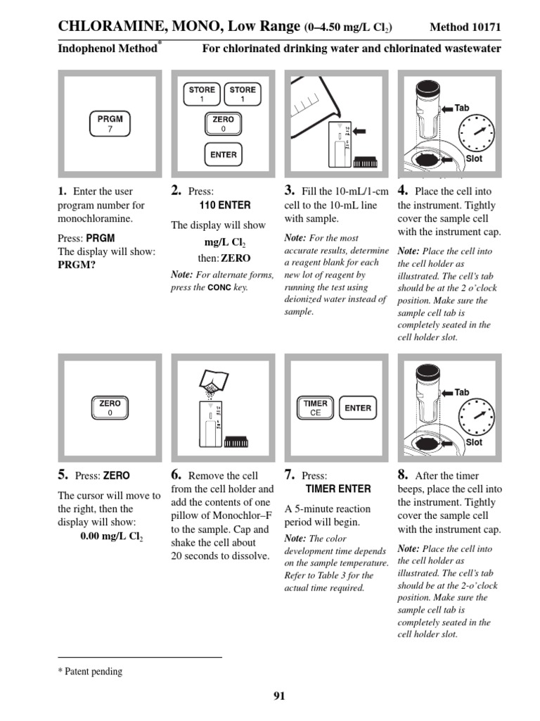 Chloramine, Mono, LR, Method 10171, 02-2009, 9th Ed | PDF | Magnesium ...