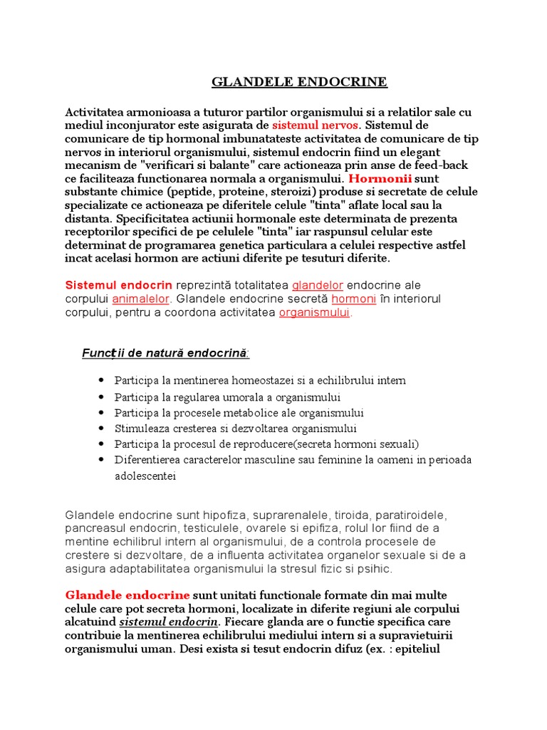 Glandele Endocrine | PDF