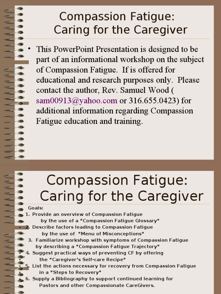 Compassion Fatigue: Caring For The Caregiver | PDF | Compassion | Sleep