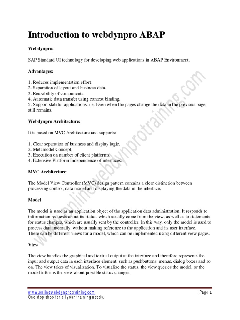 Sap Webdynpro Abap Guide Pdf