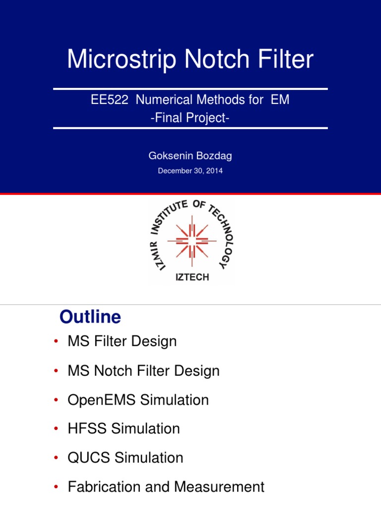 Microstrip Notch Filter | PDF | Electronic Filter | Low Pass Filter