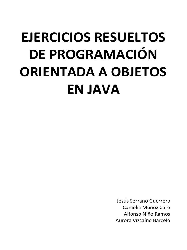 Ejercicios en Java | PDF | Objeto (informática) | Teoría de la ...