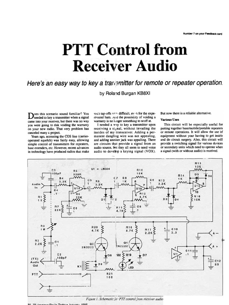 PTT Control From Receiver Audio | PDF | Amplifier | Rectifier