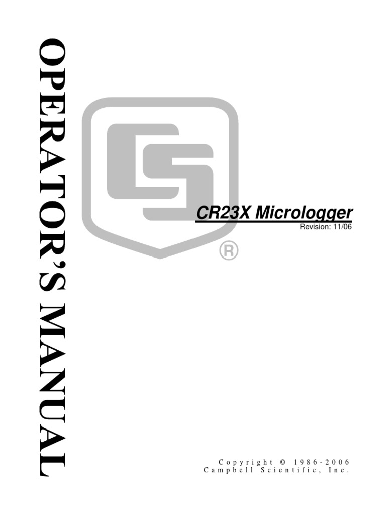 Manual - Datalogger CR23X | PDF | Computer Data Storage | Electrical ...