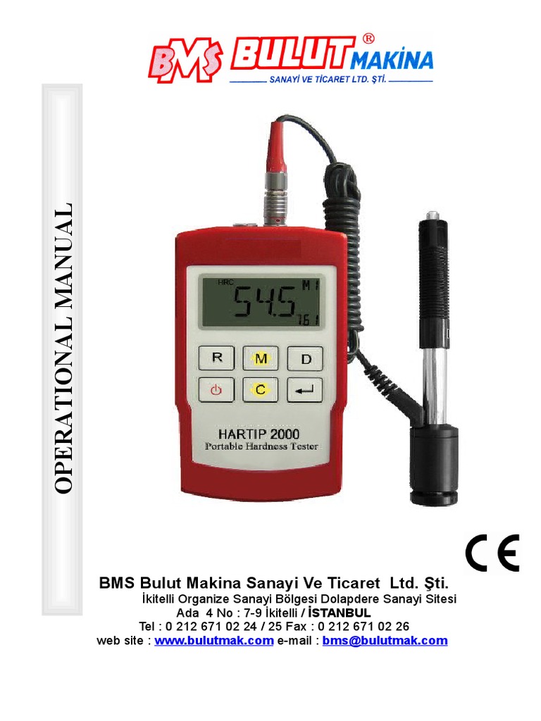 HT 2000 - Manual | Hardness | Calibration