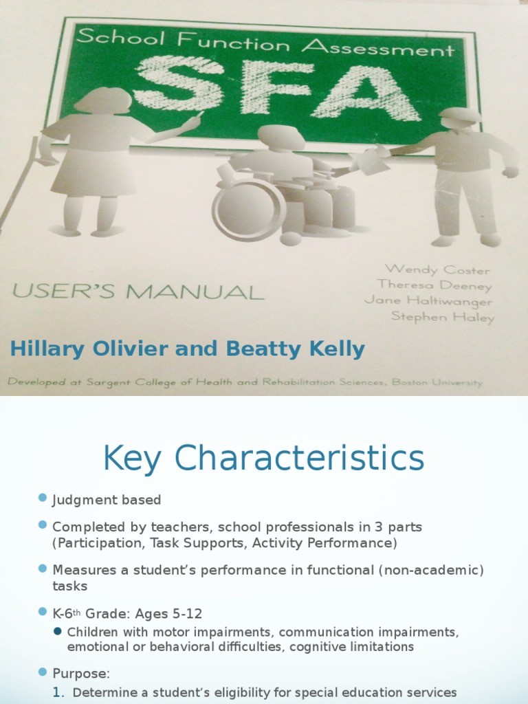 Sfa Scool Function Assement | PDF | Validity (Statistics) | Learning