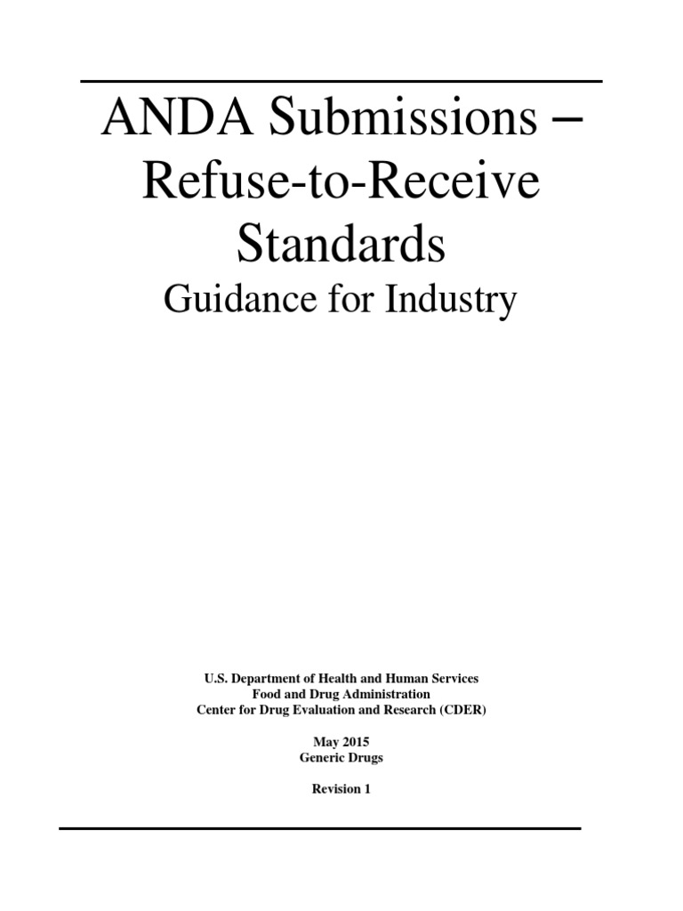 RTR Guidance 2015 May | PDF | Food And Drug Administration | Pharmacology
