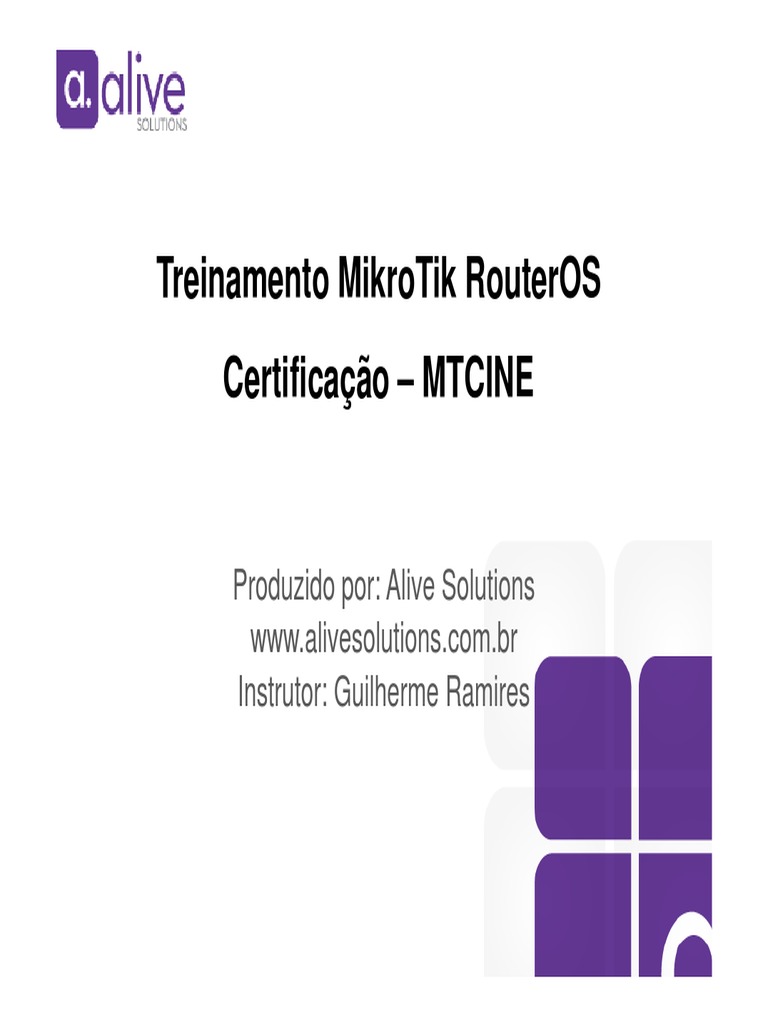 Treinamento Mikrotik - Mtcine PDF | PDF | Roteamento | Redes