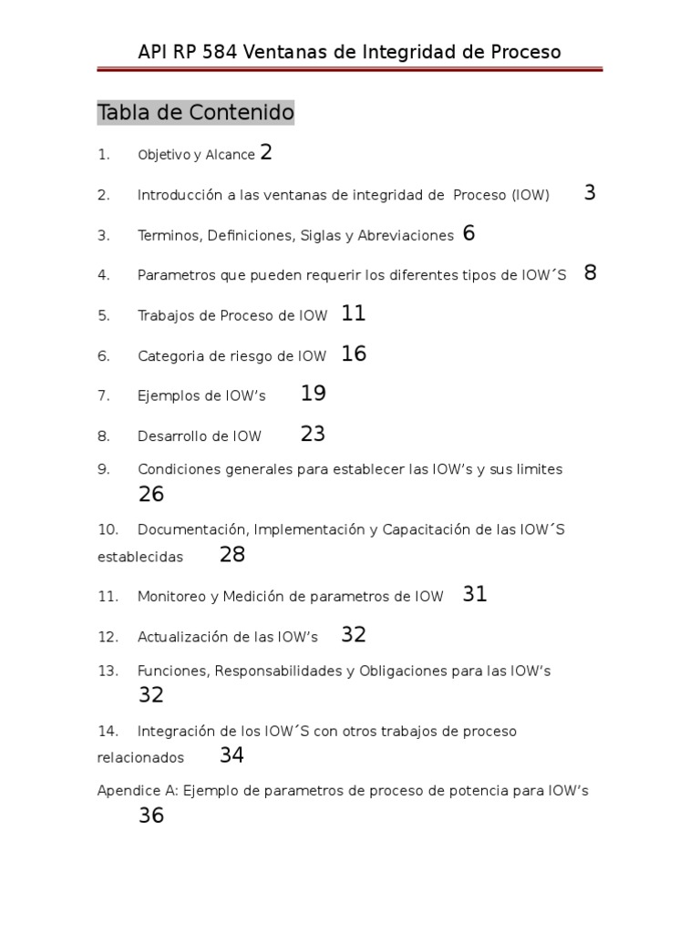 API RP 584 Ventanas de Integridad de Proceso | PDF | Ingeniería de ...