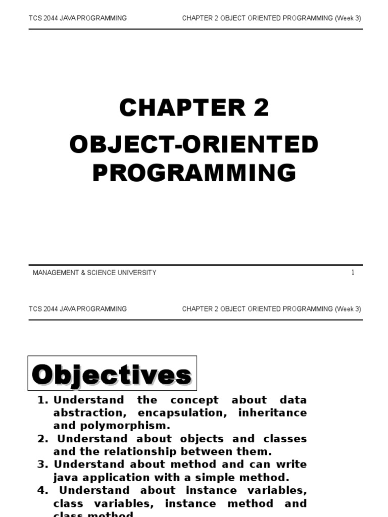 Tcs2044 Chapter2 Object Oriented Programming Week3 New Download