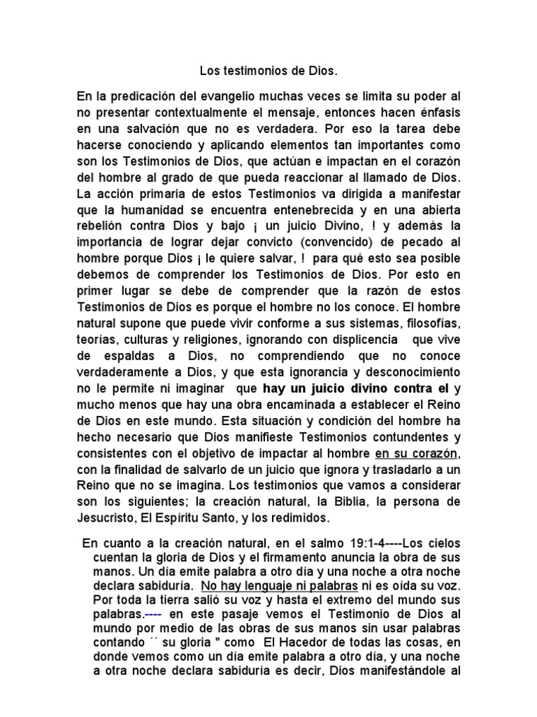 Los Testimonios de Dios | Descargar gratis PDF | Cristo (título) | Jesús
