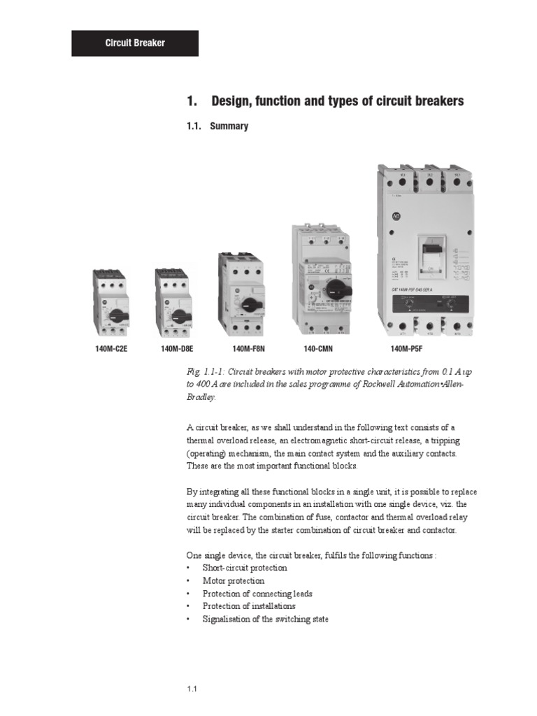 Types Of Electrical Circuit Breakers