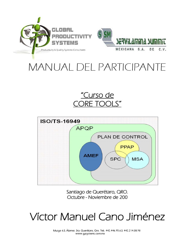 Curso Core Tools | PDF | Calidad (comercial) | Estadísticas