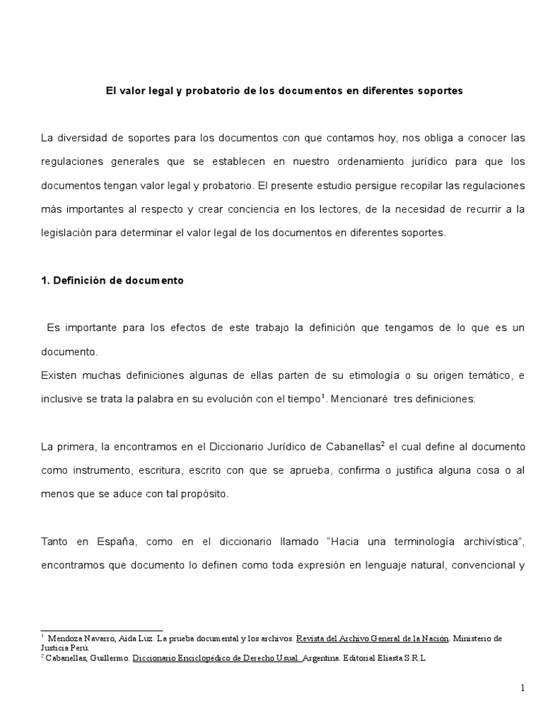 Valor Legal de Documentos Digitales | PDF | Documento | Ley procesal