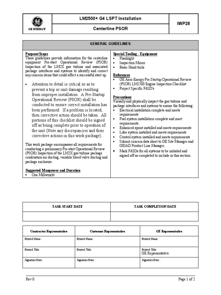 IW28 Ceterline PSOR PDF | PDF | Gas Turbine | Engines