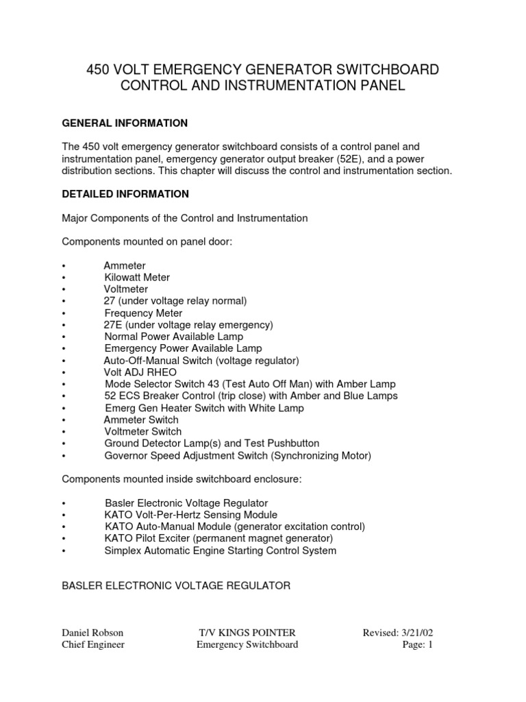 Emergency Switchboard | PDF | Switch | Relay