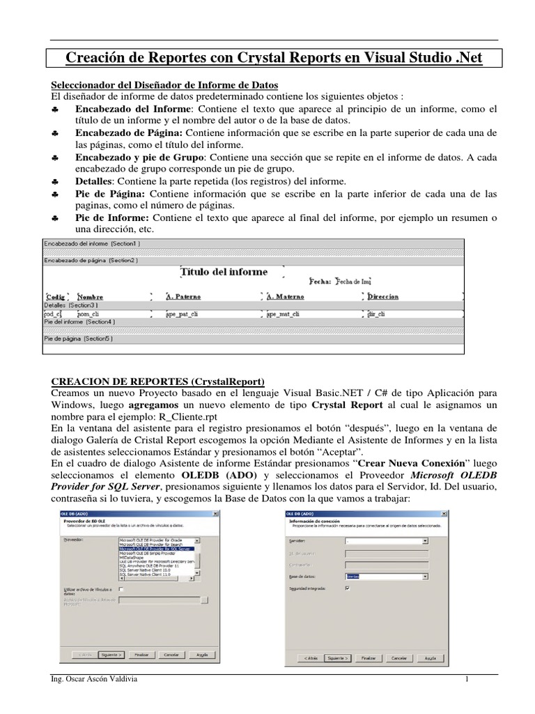 Creación de Reportes Con Crystal Reports en Visual Studio | PDF ...