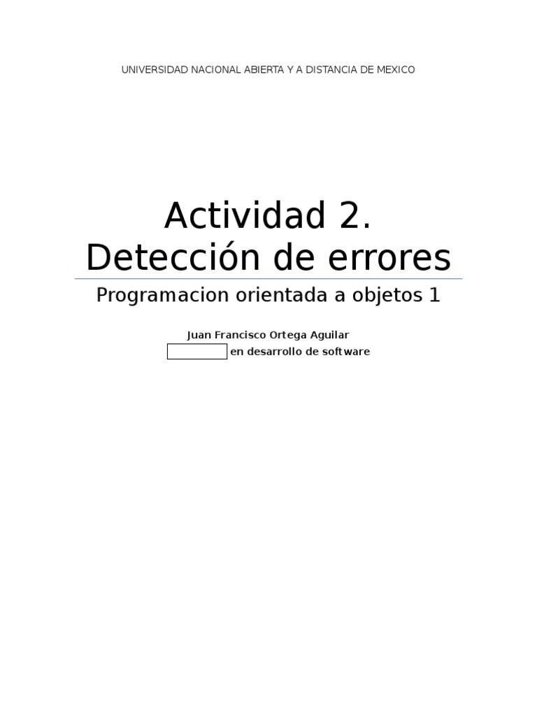 Poo U2 A2 Juof | PDF | Ingeniería Informática | Software
