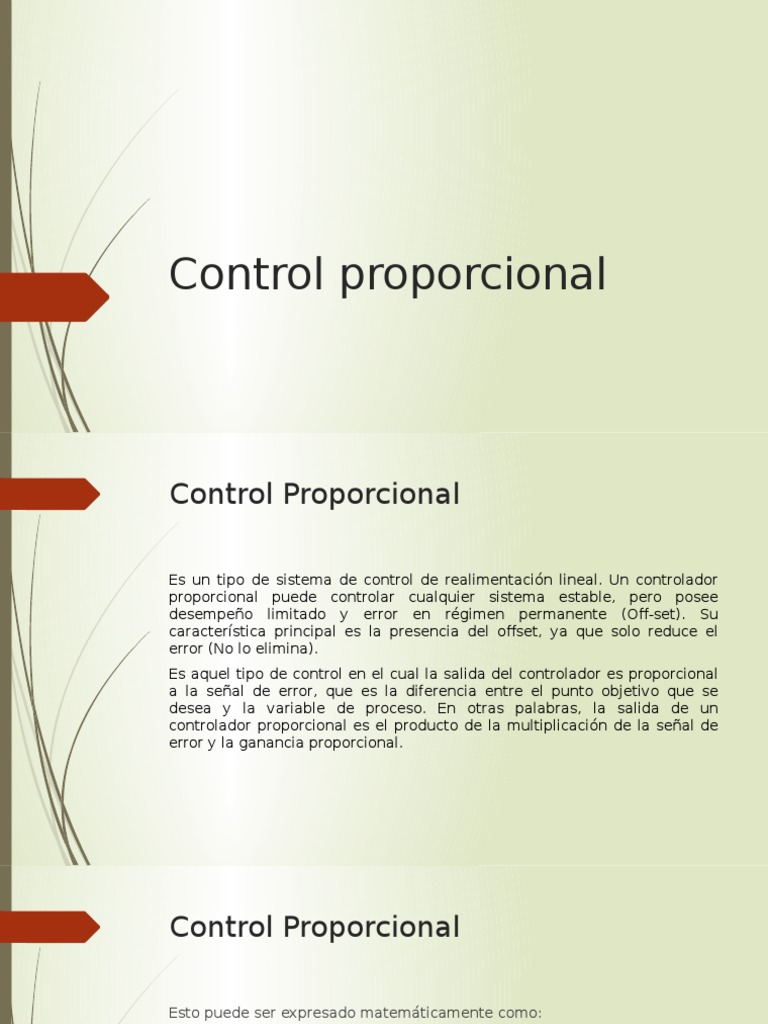 Control Proporcional | PDF | Enseñanza de matemática | Ingenieria Eléctrica