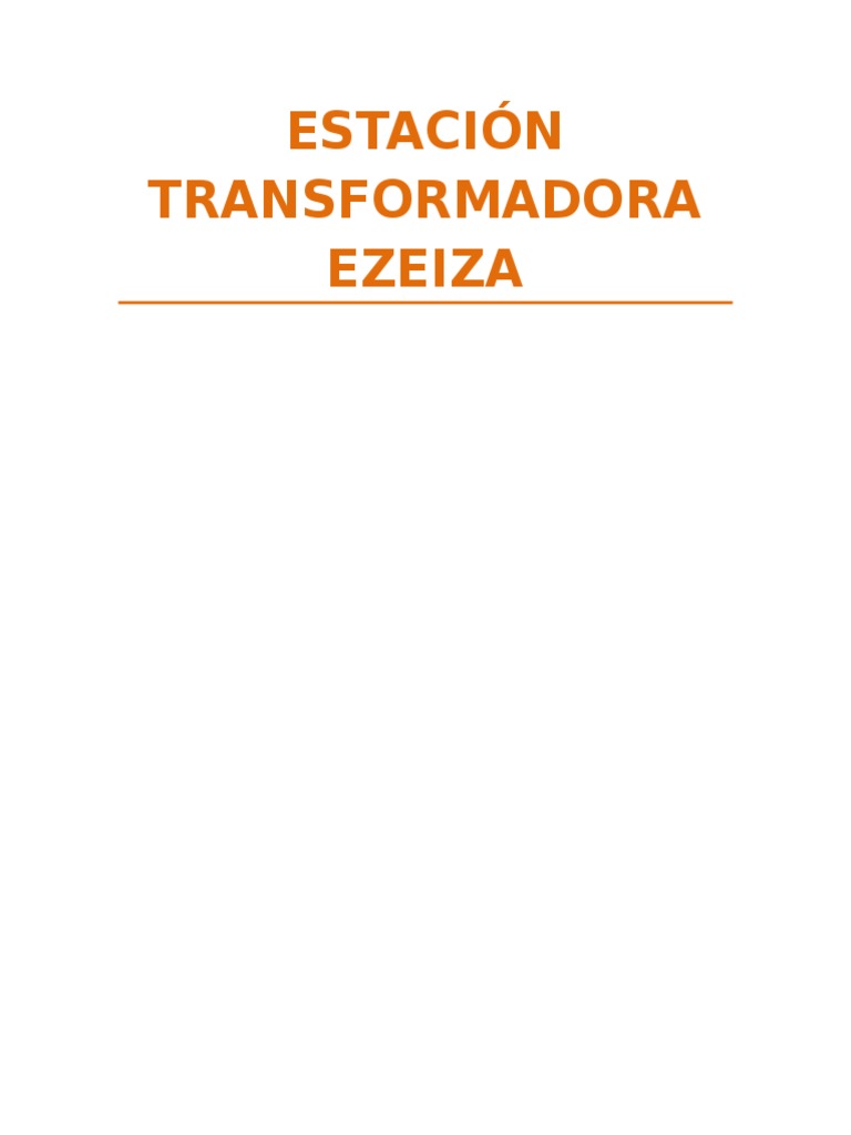 Estación Transformadora Ezeiza | PDF | Transformador | Energia electrica
