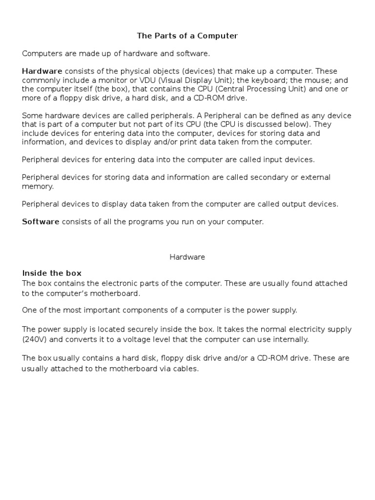 Intro. Computer Hardware | Download Free PDF | Computer Hardware ...