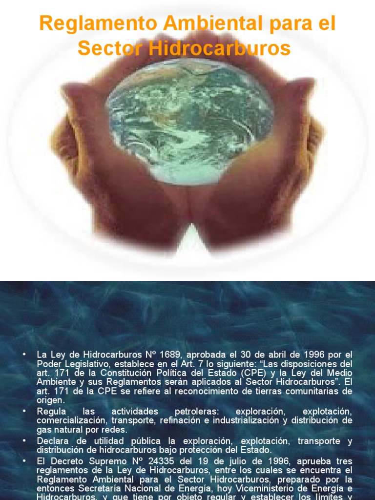 Reglamento Ambiental para El Sector Hidrocarburos | PDF | Regulación | Petróleo