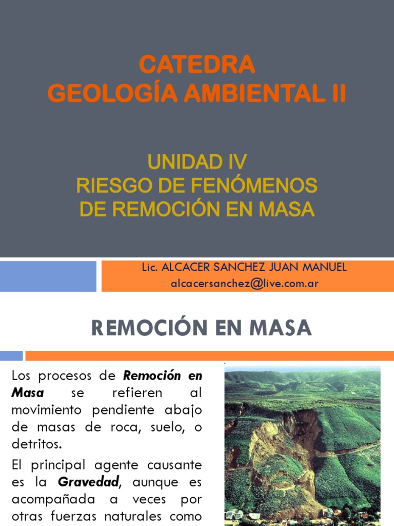 Unidad IV Fenomenos de Remocion en Masa | PDF | Suelo | Roca (geología)